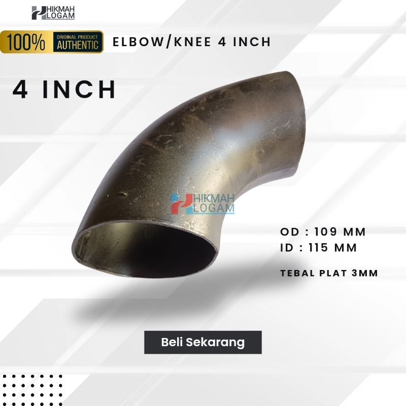 Jual Elbow Besi 4 inch 90° - Knee Pipe 4" ( tebal 3mm full ) | Shopee ...