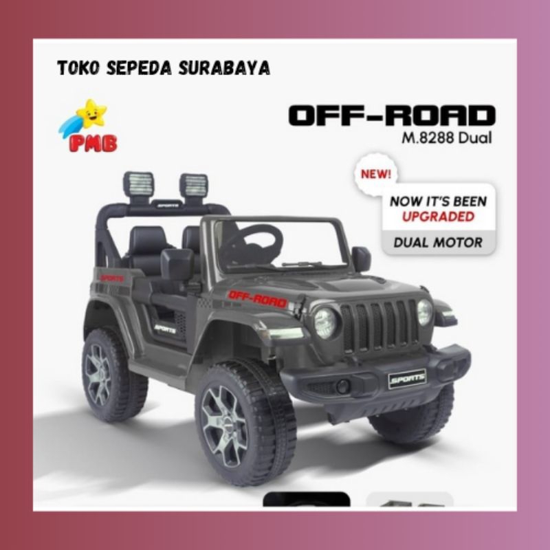 Jual MOBIL AKI ANAK PMB 8288 DUAL JEEP RUBICON OFF ROAD REMOTE BARU ...