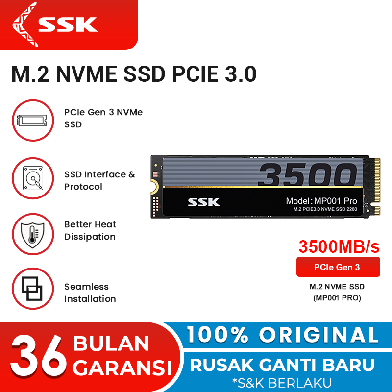 Jual SSK SSD M.2 NVMe 1TB PCIe Gen3 x4 2280 SSD NVMe Gen 3 | Shopee ...