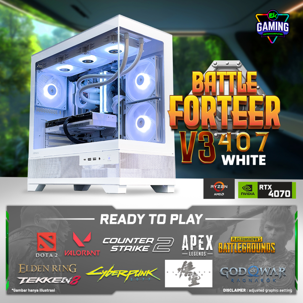 Jual PC Rakitan EK Gaming BattleForteer V3 407 WHITE - Ryzen 5 RTX 4070 ...