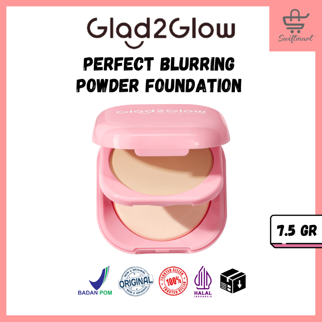 Jual Glad2Glow Perfect Blurring Powder Foundation 7.5 gr | Shopee Indonesia