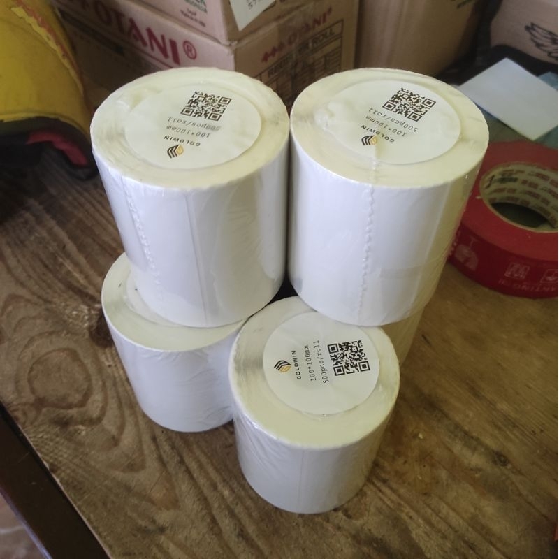 Jual Thermal Sticker Roll Label 100x100 isi 500 pcs Cocok Untuk Cetak ...