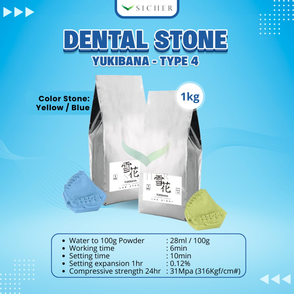 Jual Dental Stone/Gipsum/Gypstone/Gypsum Tipe 4 Biru Kuning/Yellow Blue ...