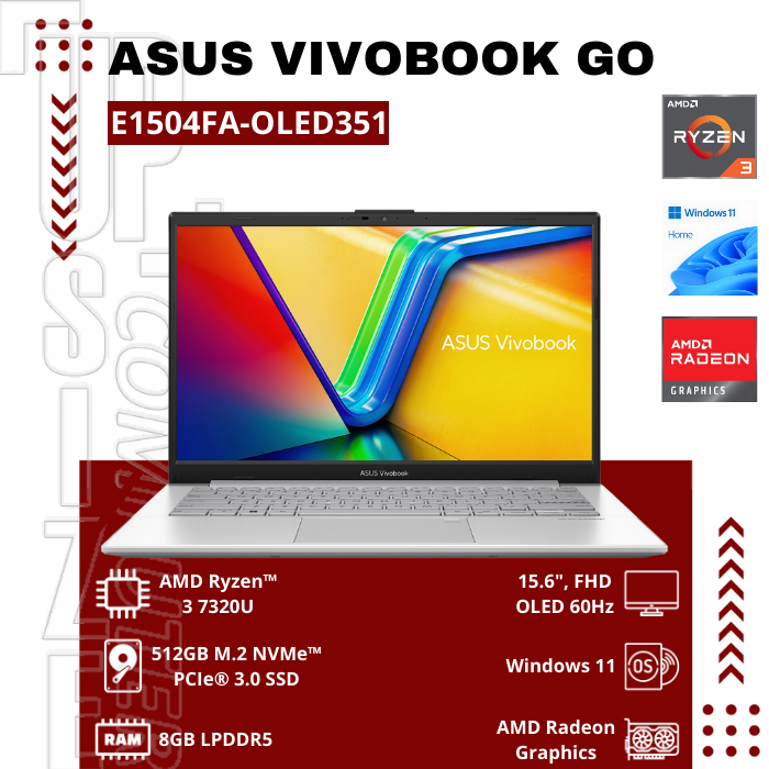 Jual ASUS Vivobook Go 15 OLED (E1504) - E1504FA-OLED351 | Shopee Indonesia