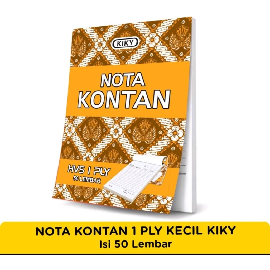 Jual Buku Nota KIKY 1 PLY / Nota Kontan HVS 1 Rangkap 50 Lembar (1 PAK ...