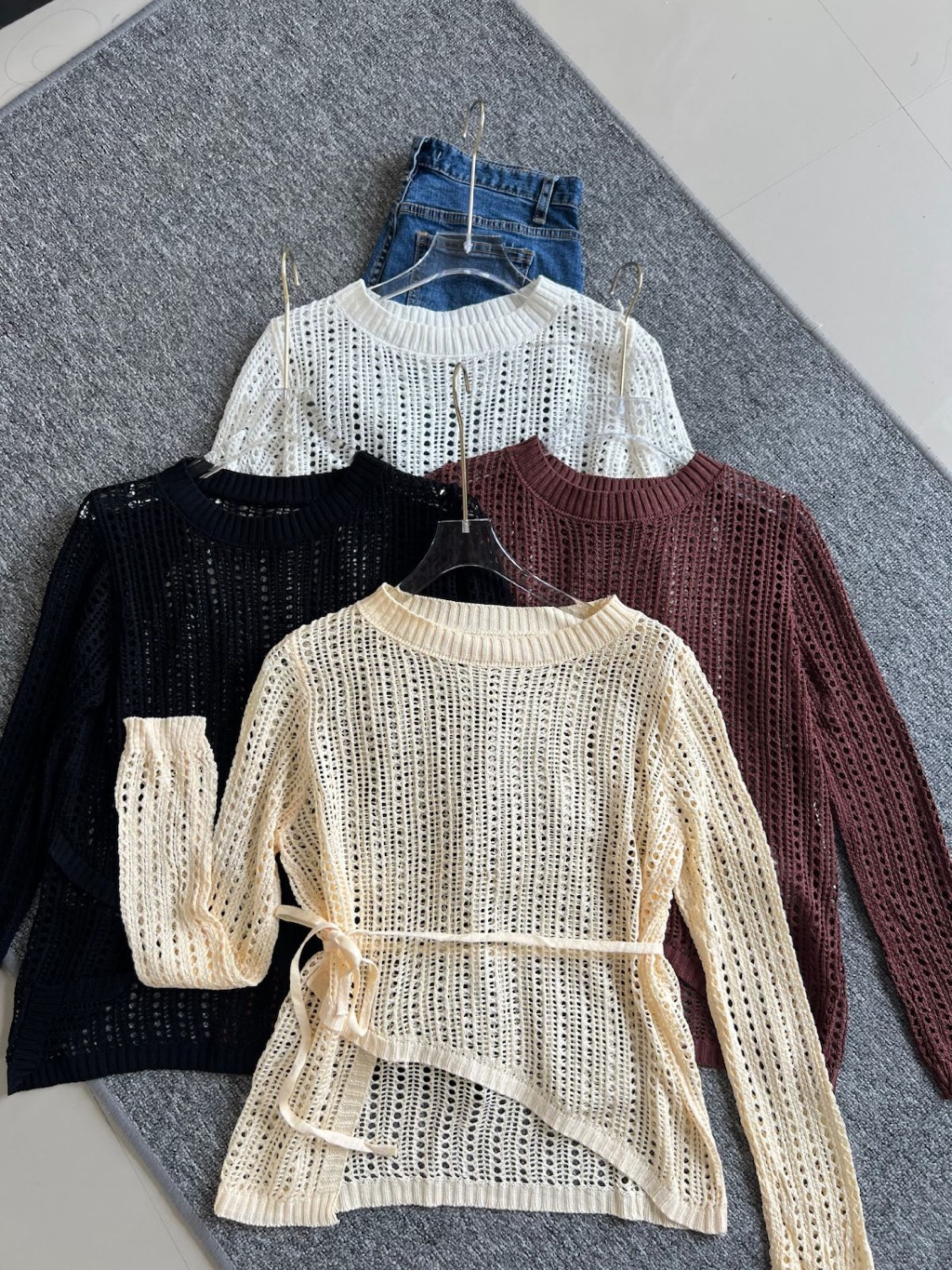 Jual HOLLOW CROP TOP | Baju rajut jaring | Baju import wanita |Croptop ...