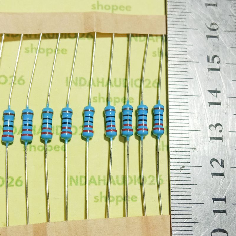 Jual taiwan 220R 1/2W 1% metal film kaki tebal tembaga resistor 220 ohm 1/2w 1 persen setengah ...