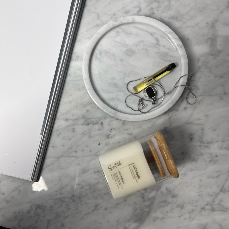 Jual NORA - Round marble Tray white Carrara Premium | Shopee Indonesia