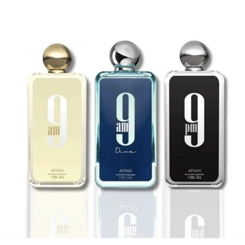 Jual Afnan 9 PM/9AM White/ 9AM Dive/A9AM Pour femme 100ML EDP | Shopee ...