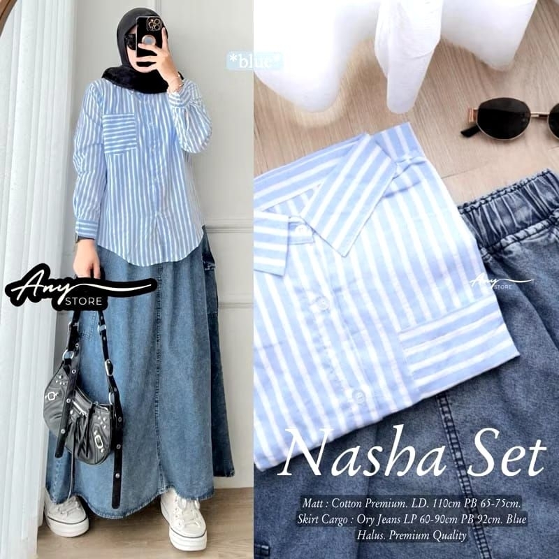 Jual Nasha Set Rok Jeans Mix Salur (Any) | Shopee Indonesia