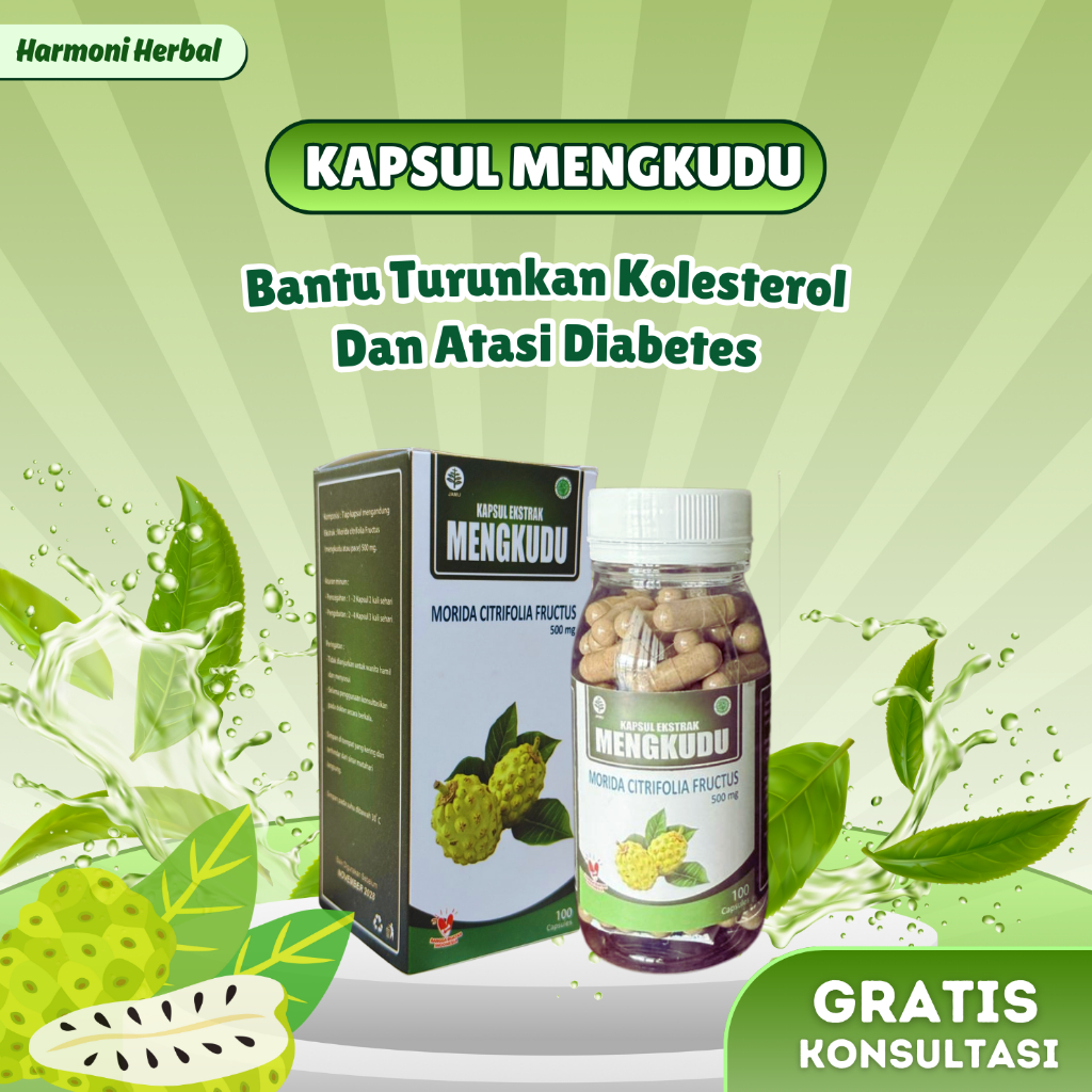Jual Kapsul Ekstrak MENGKUDU Kemasan Baru/ Pace/ Noni Original (isi ...
