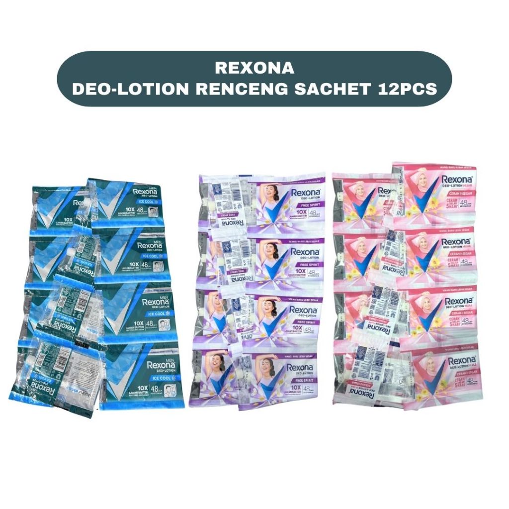 Jual 1 Renceng 12 Pcs Rexona Deo Lotion Hijab Cerah & Segar Sachet ...