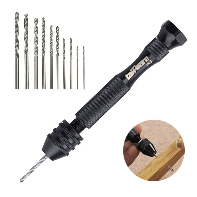 Jual Bor Tangan Manual Bor Mini HSS Twist Drills dengan 10 Pcs Mata Bor ...