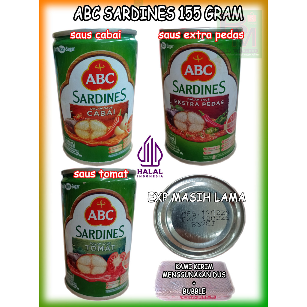 Jual Sardines Sarden ABC Kemasan 155 Gram Produk Fresh EXP lama banget ...