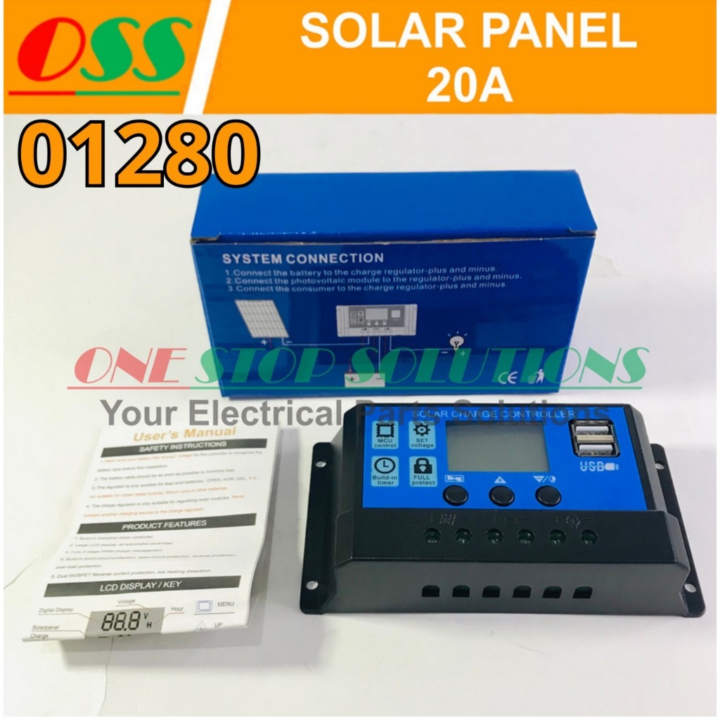 Jual SOLAR PANEL CHARGER CONTROLLER SCC PANEL SURYA 20A 12V 24V ...