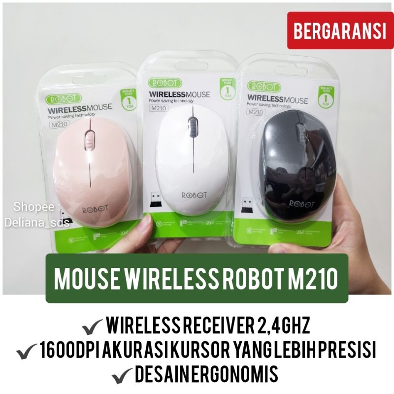 Jual Mouse Wireless Robot M210 Garansi Resmi 1 Tahun Mouse Robot M210 ...