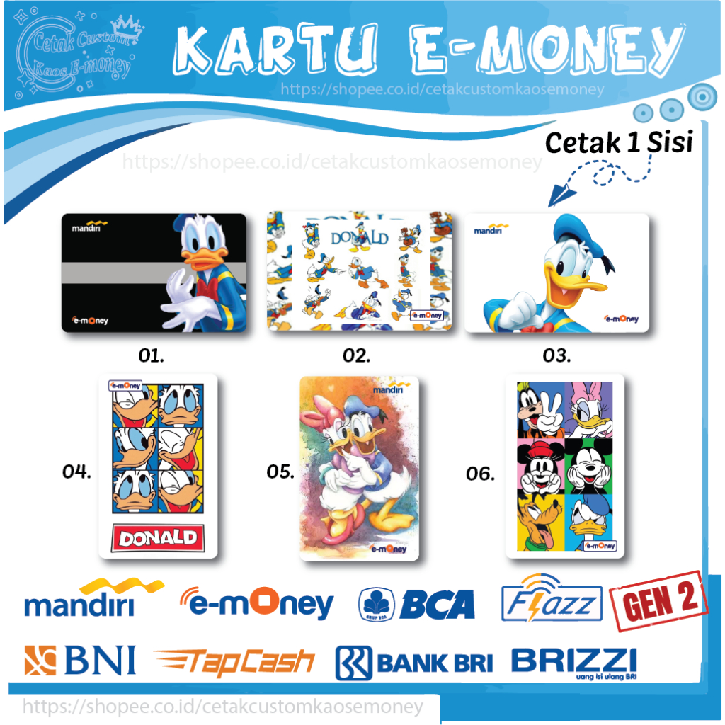 Jual KARTU EMONEY ETOLL KARTUN DONALD DUCK KUMPULAN DISNEY EMONEY ...