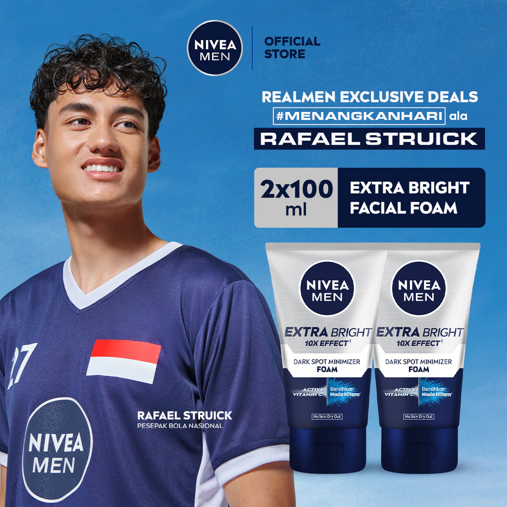 Jual NIVEA MEN Extra Bright Dark Spot Minimizer Foam 100ml - BELI 1 ...