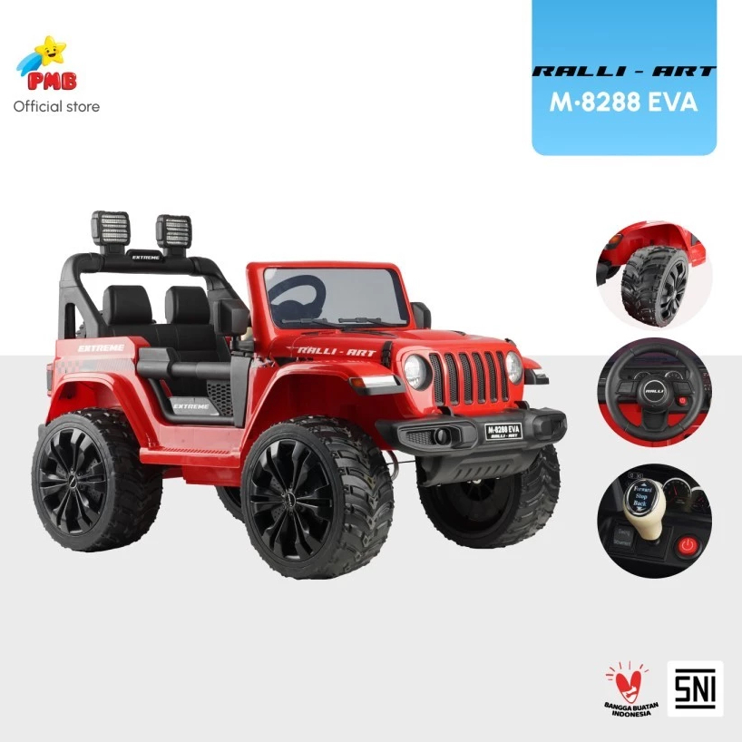 Jual Mainan Mobil Aki Anak PMB 8288 Jeep Rubicon OFF ROAD REMOTE M8288 ...
