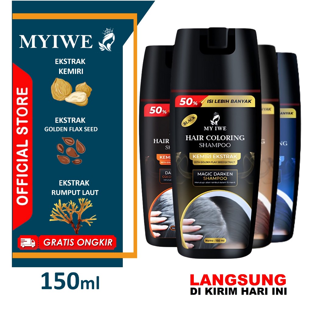 Jual MY IWE HAIR Coloring Shampoo Penghitam Rambut Putih Penghilang ...