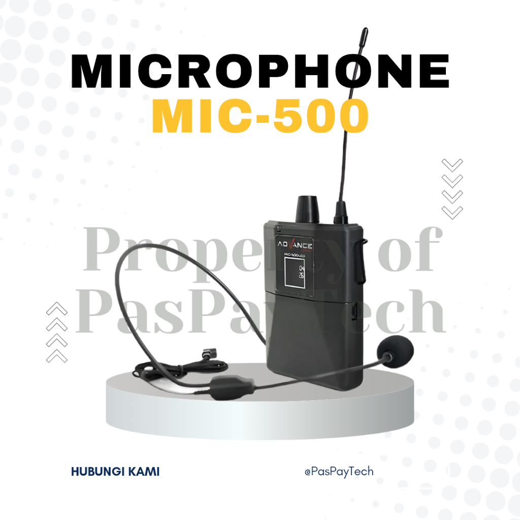 Jual Advance Mic-500 LED Mic Bando Wireless Mic Clip On / Microphone ...