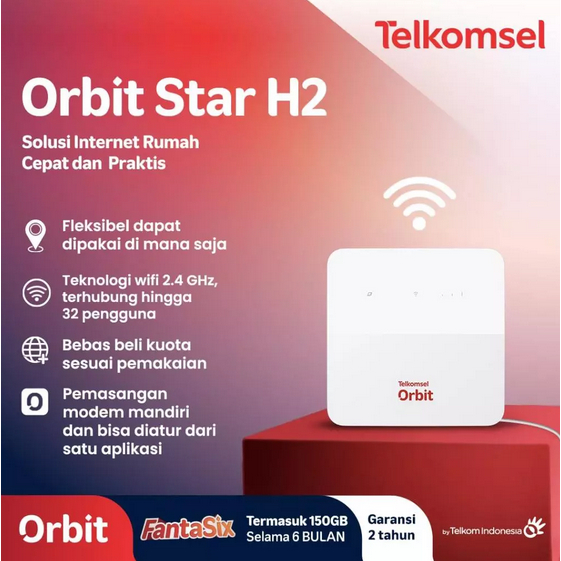 Jual Telkomsel Orbit Star H2 Huawei B320 Modem Router WiFi 4G LTE Bonus ...