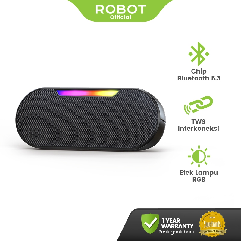 Jual ROBOT Speaker Bluetooth 5.3 Super Bass Portabel 5W dengan Efek Lampu RGB Speaker Stereo TWS ...