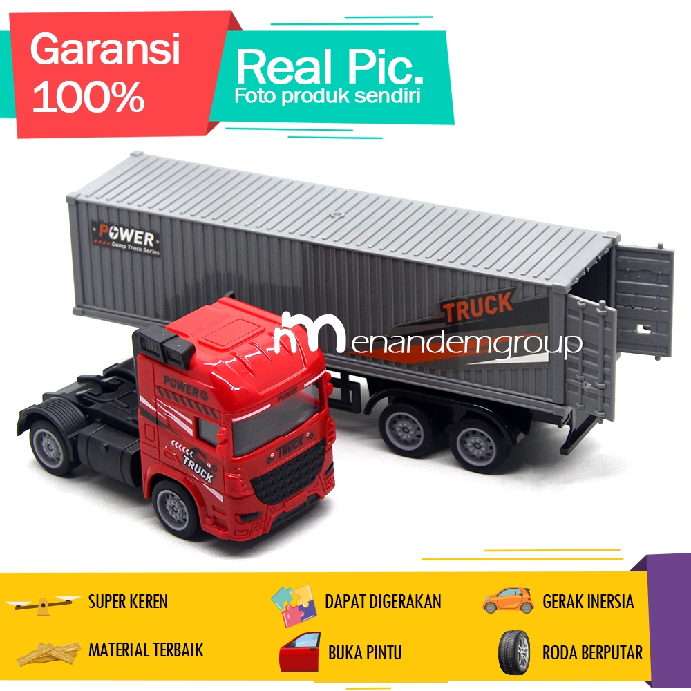 Jual Mainan Mobil Mobilan Truk Kontainer Trailer Fuso Power Truck ...