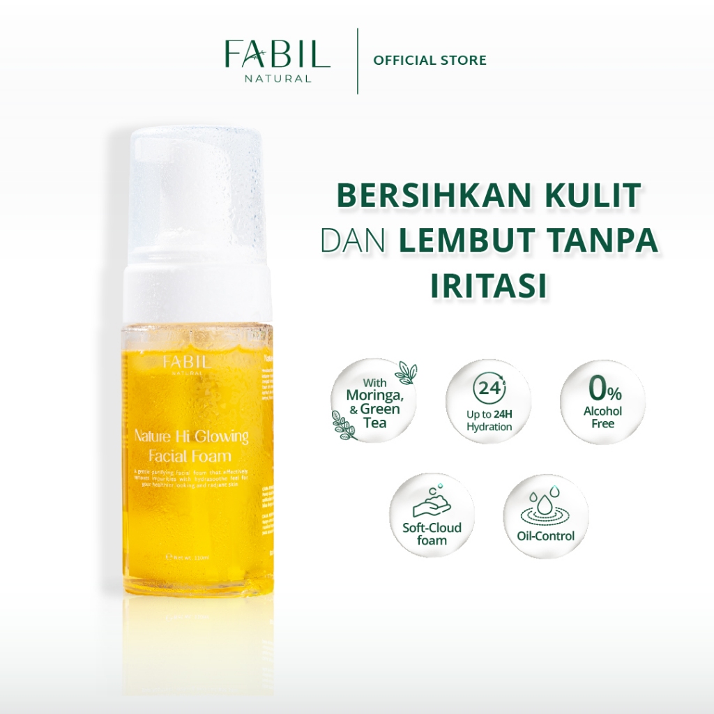 Jual Fabil Nature Hi Glowing Facial Foam Facial Wash - Sabun wajah face ...