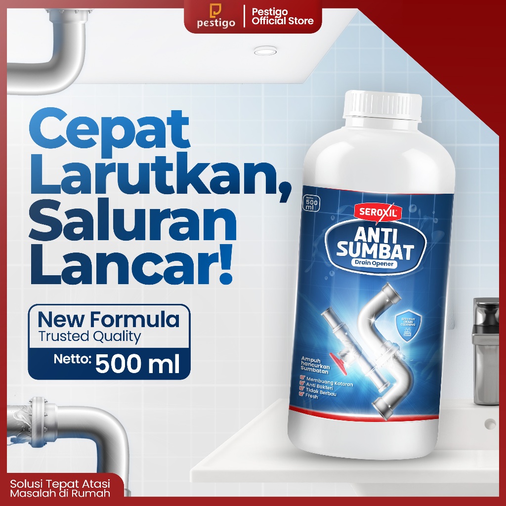 Jual Drain Opener Cair 500ml - Cairan Anti Sumbat Saluran WC/Wastafel ...