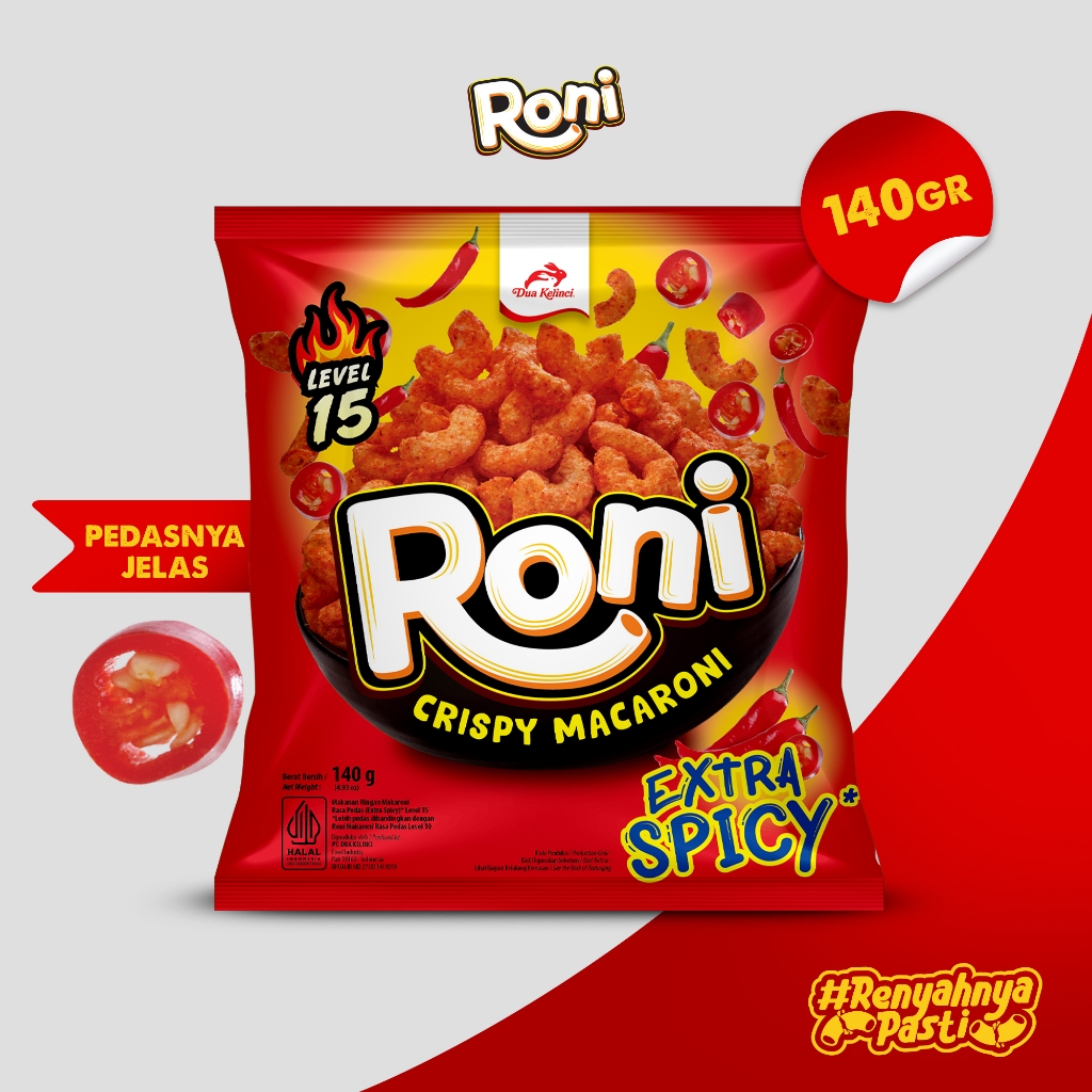 Jual RONI Makaroni Extra Spicy Level 15 140 gr | Shopee Indonesia