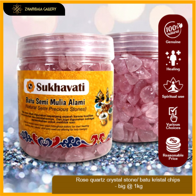 Jual Batu Kristal/crystal stone Rose Quartz Kepingan Precious Stone ...