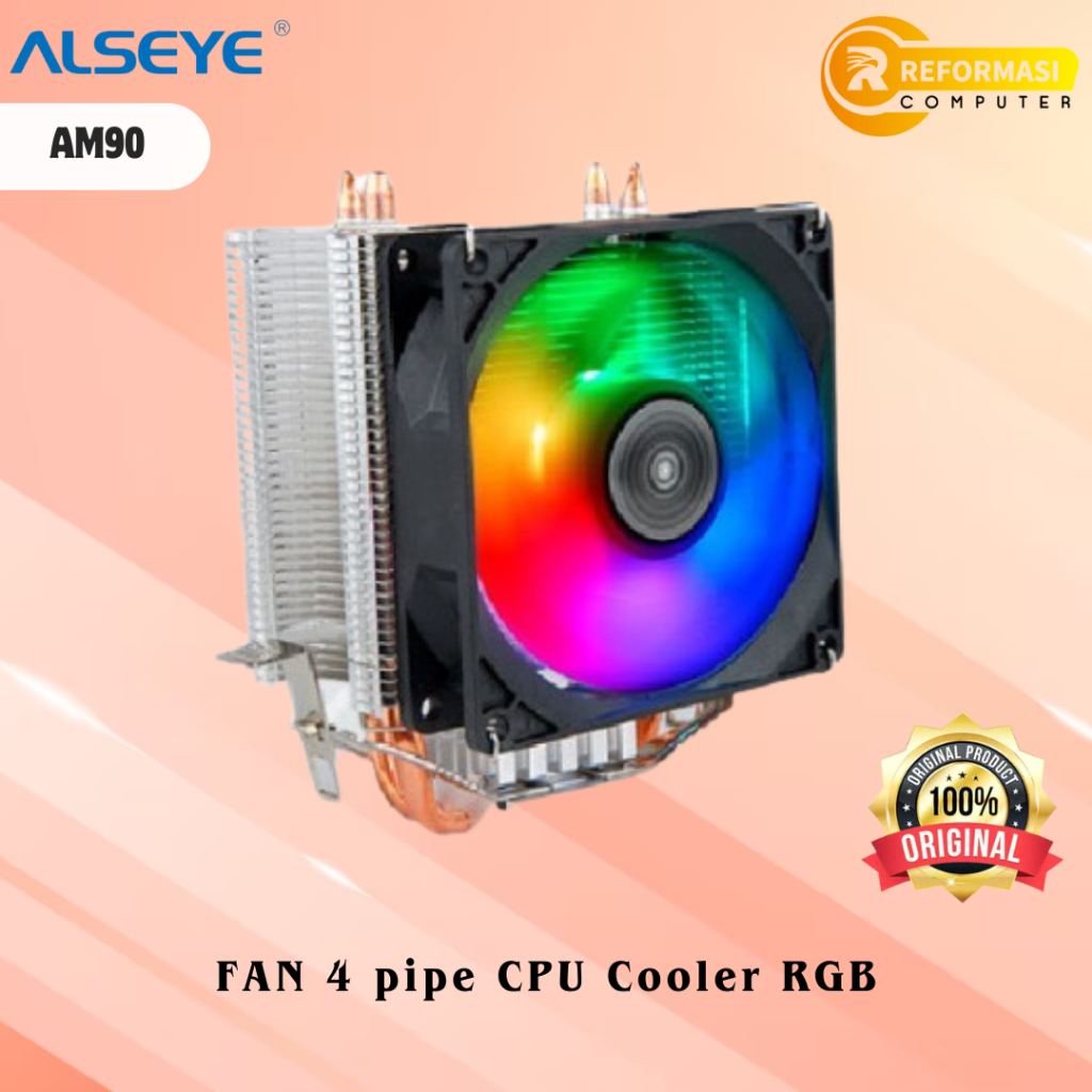 Jual ALSEYE FAN Alseye AM90 4 pipe / Alseye AM-90 4 pipe CPU Cooler RGB ...