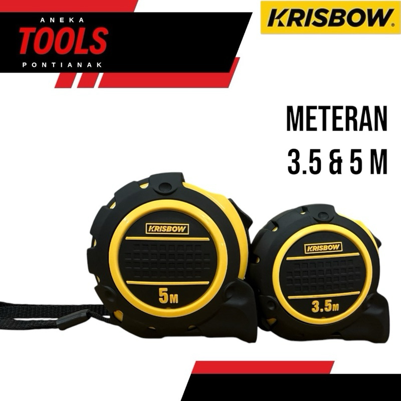 Jual Krisbow Tape Measure / Meteran 3.5 & 5 m Elastis Pengunci Manual ...