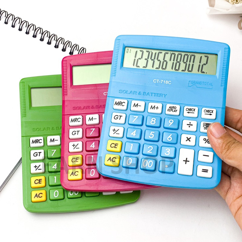 Jual Kalkulator 12 Digit CT-718 Warna / Calculator 718 CT 718 WARNA ...