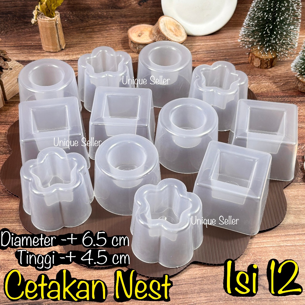 Jual [Isi 12] Cetakan Kue Kotak Lingkaran Bulat Bintang Bunga Nest Set ...