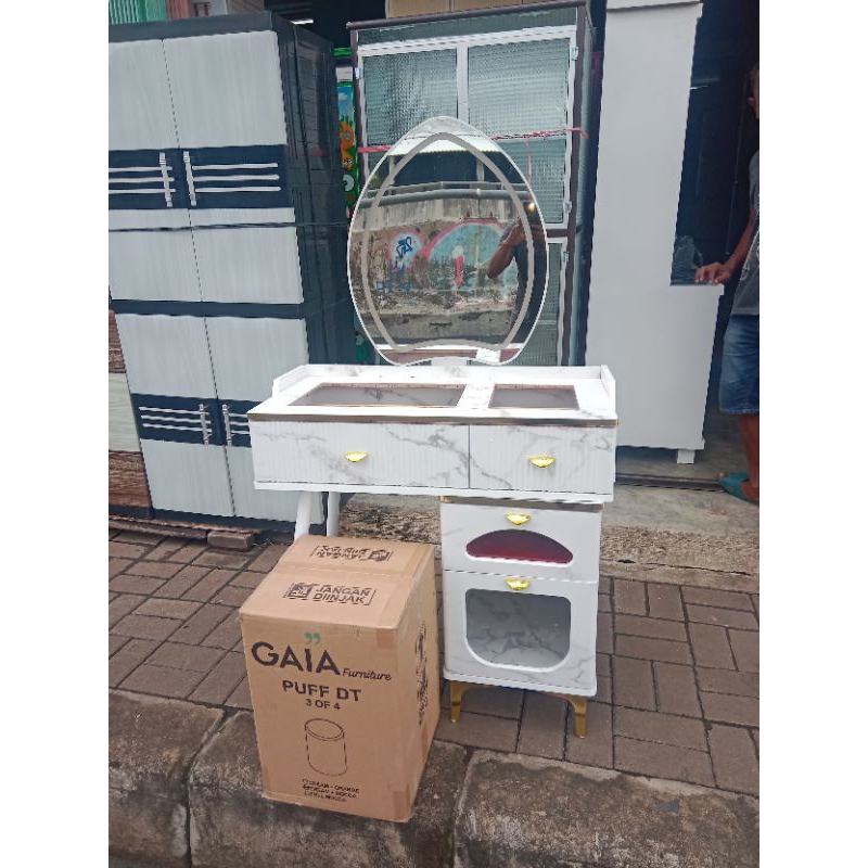 Jual meja rias minimalis oval motif marmer | Shopee Indonesia