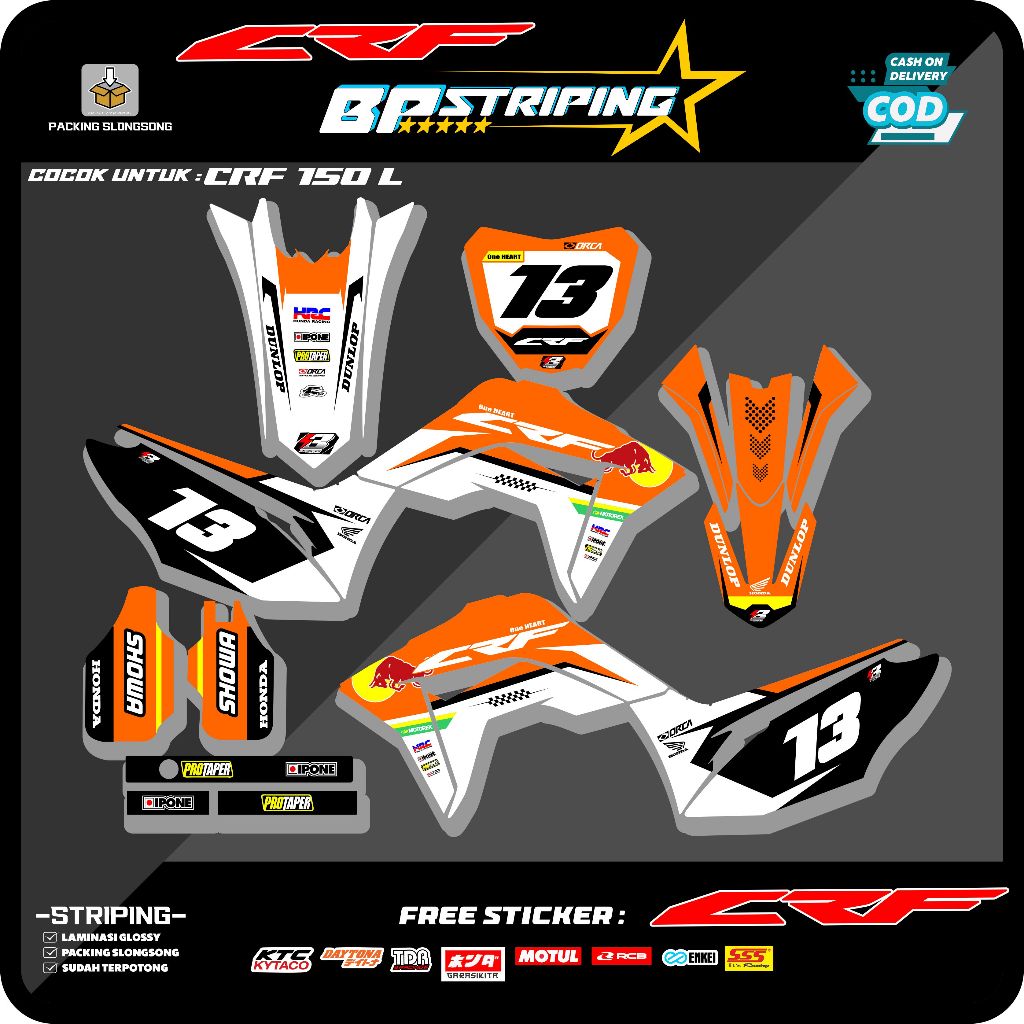 Jual Decal Motor CRF 150 L MOTIF SIMPEL ELEGAN ( H 32 ) | Shopee Indonesia