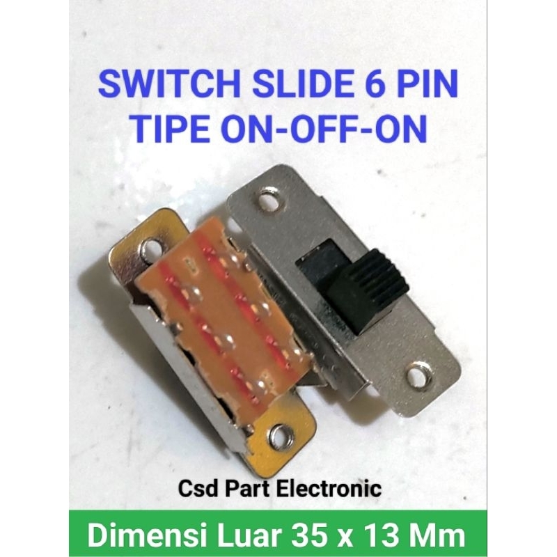 Jual Saklar Geser On-Off-On 6pin Switch slide On off On | Shopee Indonesia