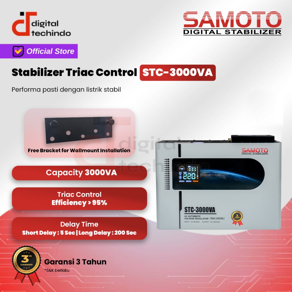 Jual Stabilizer Triac Control 3000VA Stavolt 3KVA AVR Stabiliser Single ...