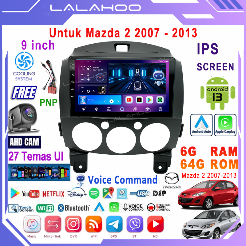 Jual 【Untuk Mazda 2 2007-2013】6G+64G Android 13 Head Unit Termasuk ...