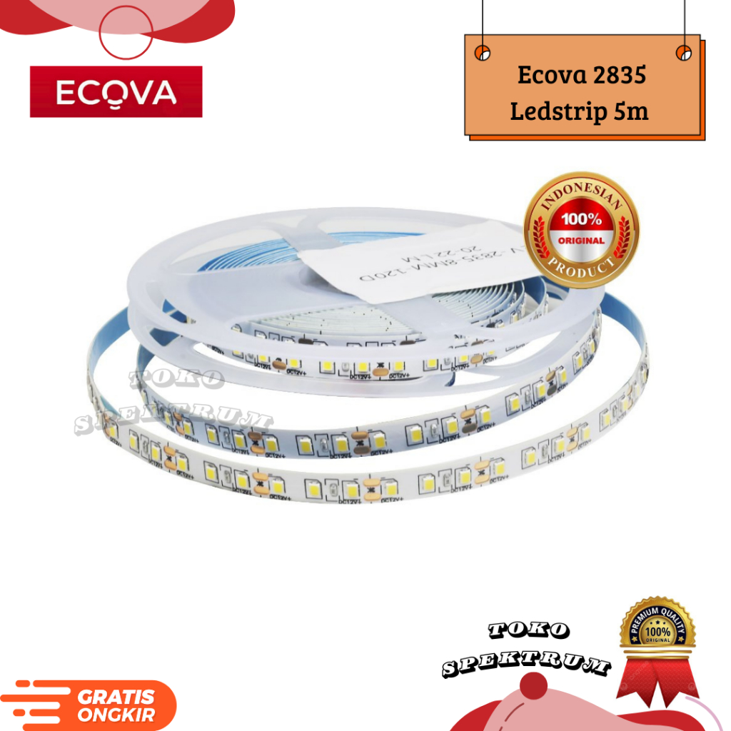 Jual Ecova - Lampu Strip LED 2835 | 12V Panjang 5 Meter | Shopee Indonesia