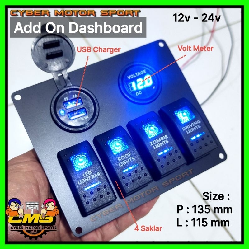 Jual Saklar mobil 12v 24v universal sakelar on off switch panel ...