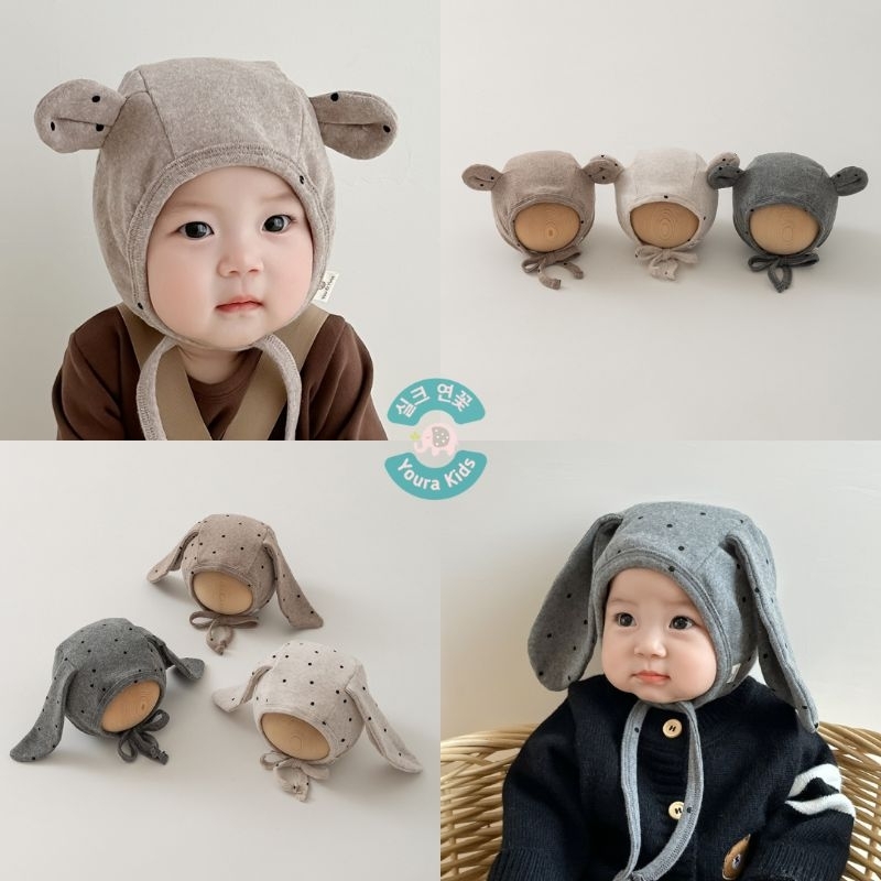 Jual 0-18 bln | Topi BONNET Soft Cotton Anak Bayi Batita-POLKADOTS ...