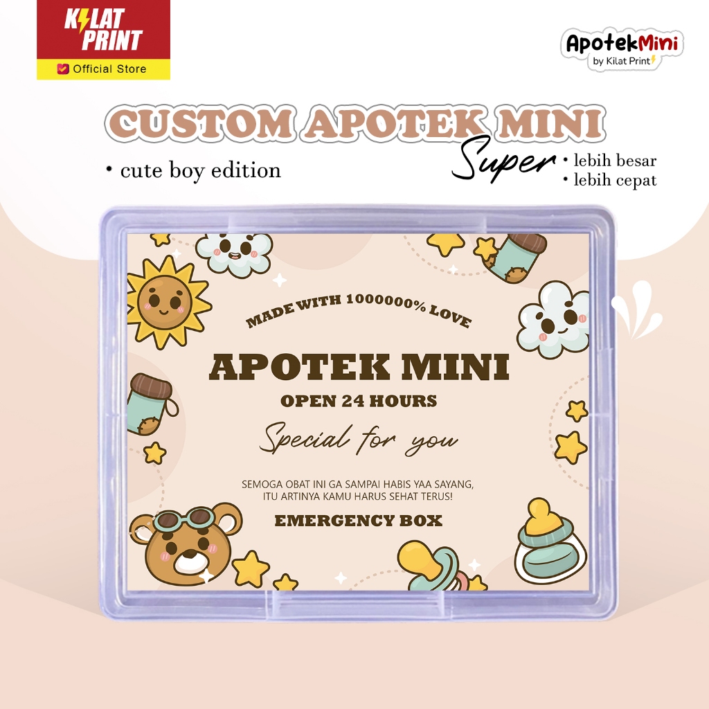 Jual Custom Apotek Mini Super Box Hadiah Cute Boy Edition | Shopee ...