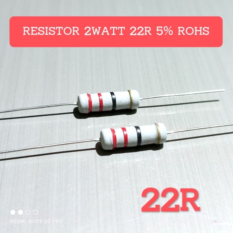 Jual (5 BUAH) RESISTOR 2WATT 2W 22R 22 OHM CF 5% ROHS | Shopee Indonesia