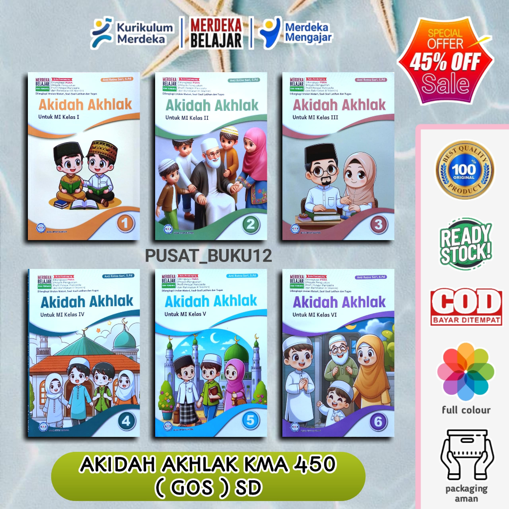 Jual Buku Siswa Pendamping AKIDAH AKHLAK, KMA 450 Kelas 1,2,3,4,5,6 SD Kurikulum Merdeka ...