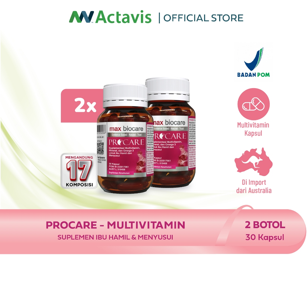 Jual PROCARE - Suplemen Multivitamin Untuk Ibu Hamil dan Menyusui (Twin ...