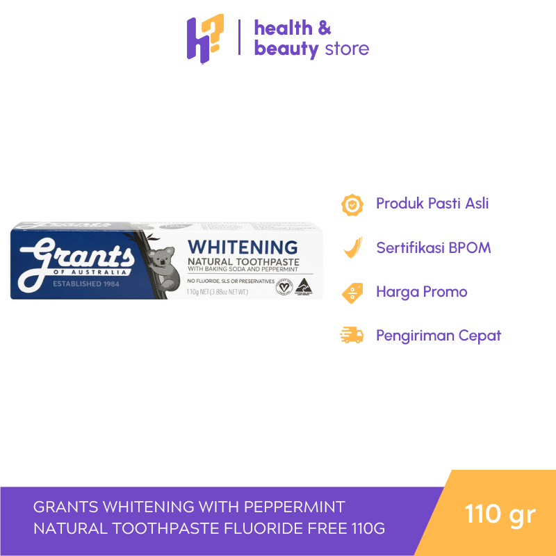 Jual GRANTS OF AUSTRALIA NATURAL TOOTHPASTE FLUORIDE FREE 110G | Shopee ...