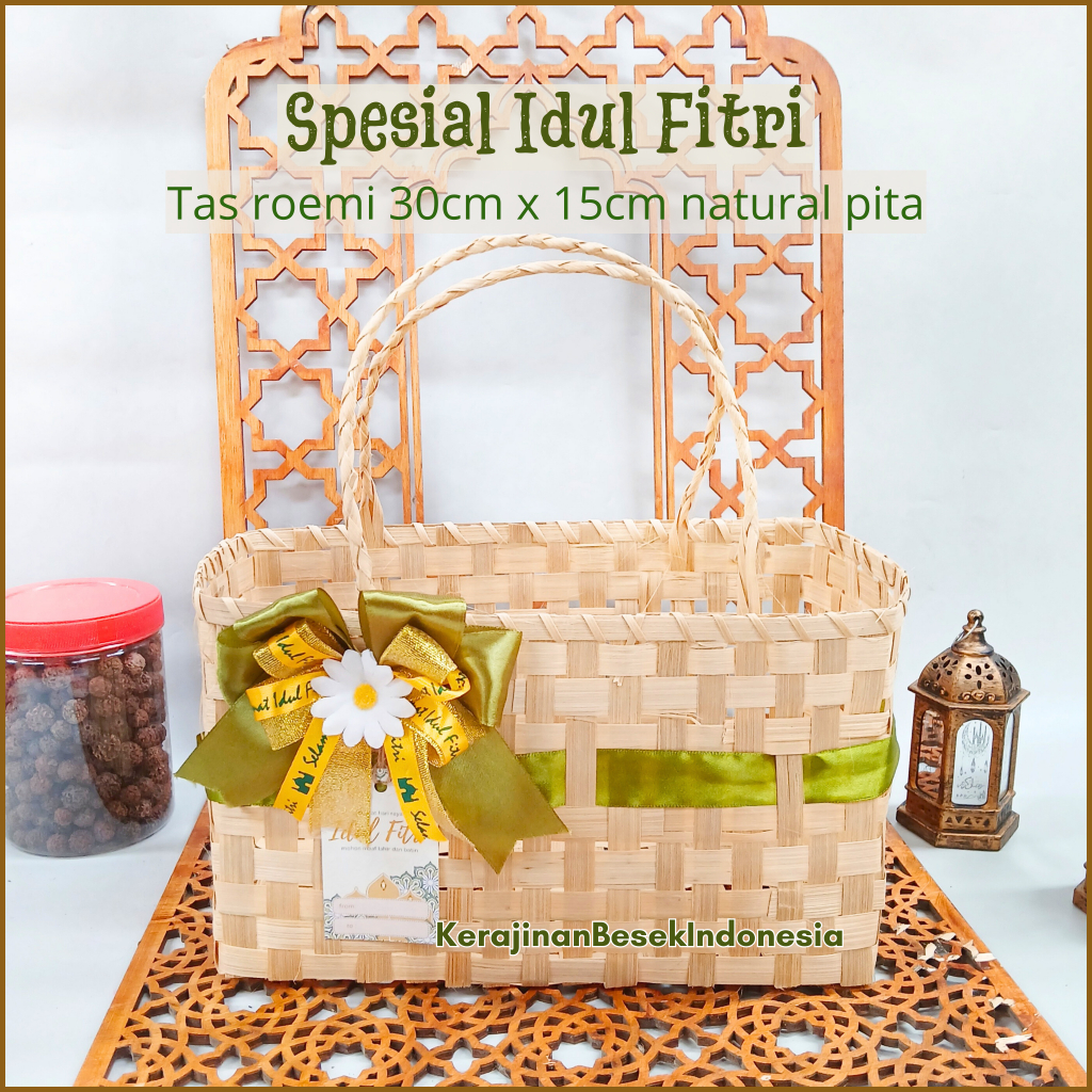Jual GOODIE BAG HAMPERS BESAR LEBARAN BANYAK PITA BONUS TAG Tas roemi ...